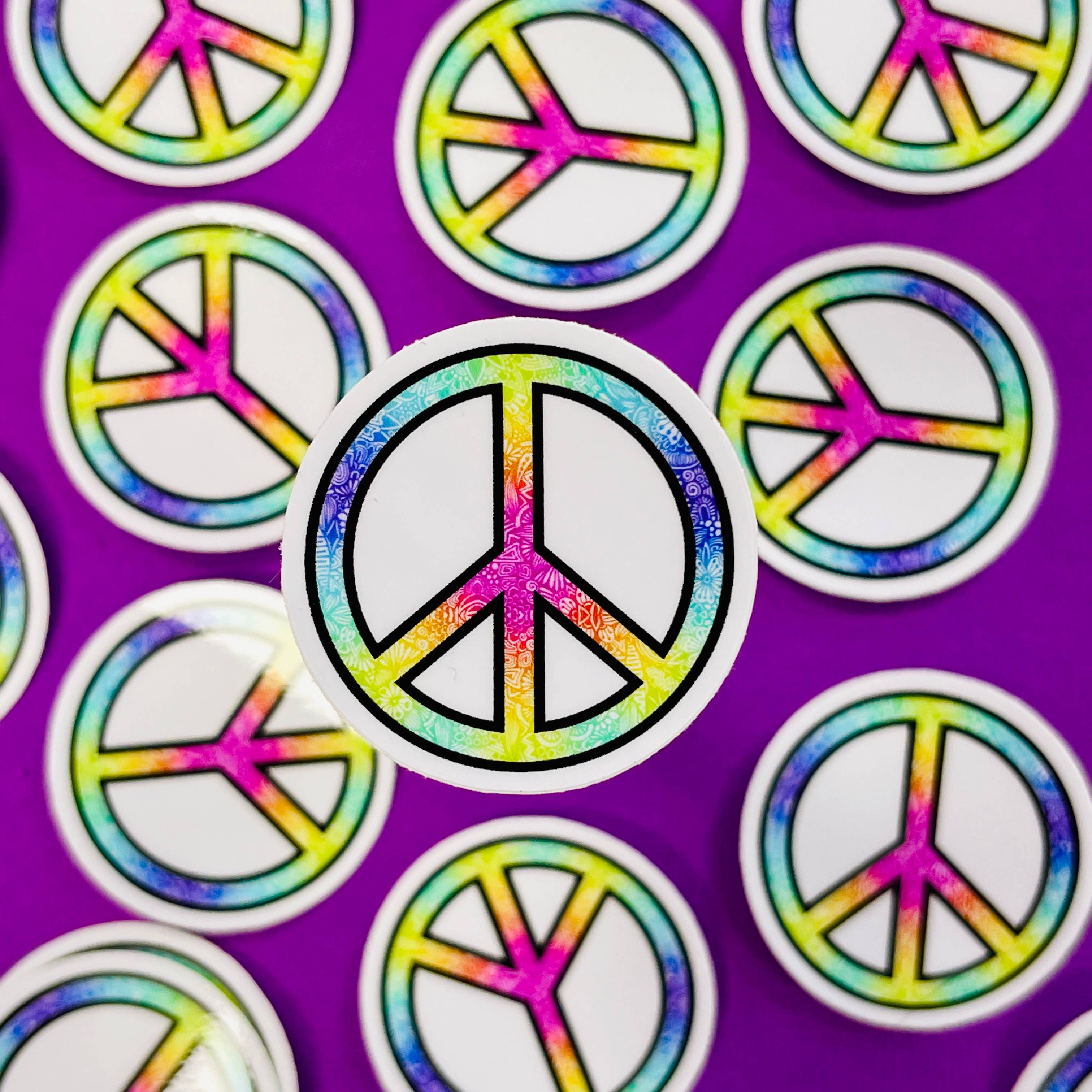 Mini Peace Sign Waterproof Sticker – Zenspire Designs