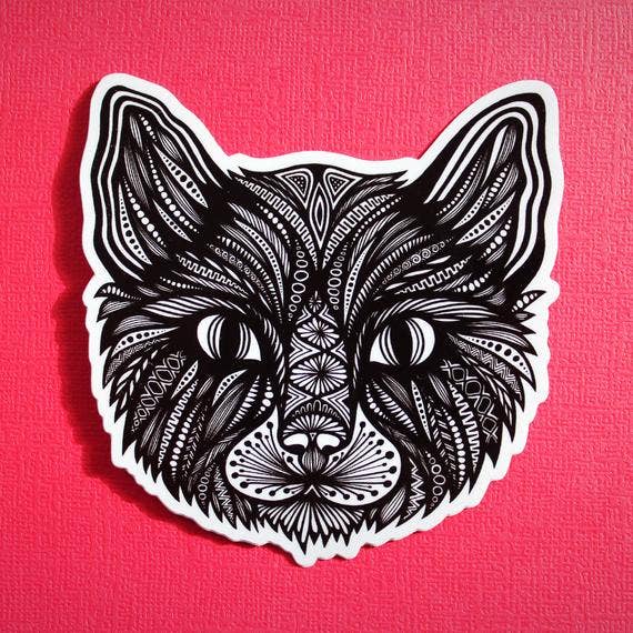 Cat Head Sticker – Zenspire Designs