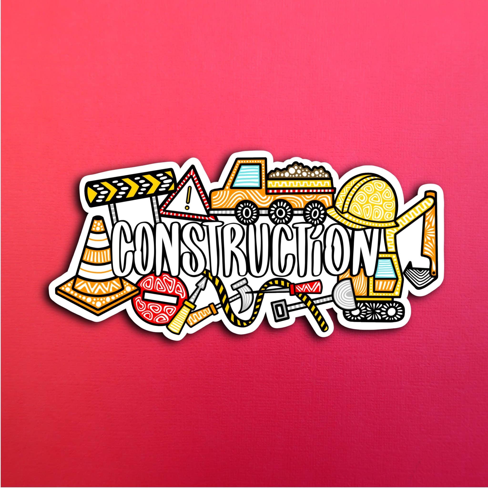 Construction Waterproof Sticker – Zenspire Designs