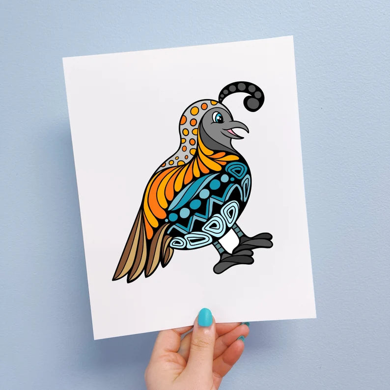 Quinn the Quail Print – Zenspire Designs
