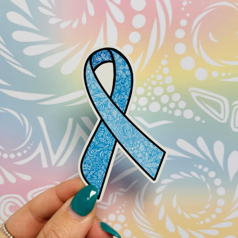 Misprinted Blue Ribbon Waterproof Sticker – Zenspire Designs